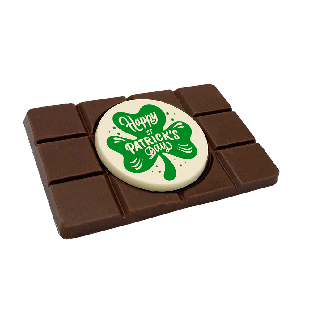 St Patricks Day Chocolate Bar (45g Printed Logo) - Eat My Logo